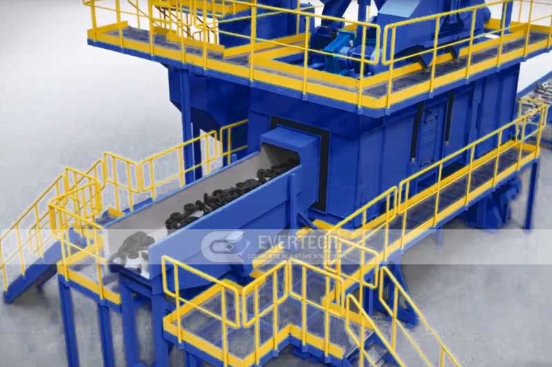 Continuous Rocker Barrel Shot Blasting Machine - Evertech Blast